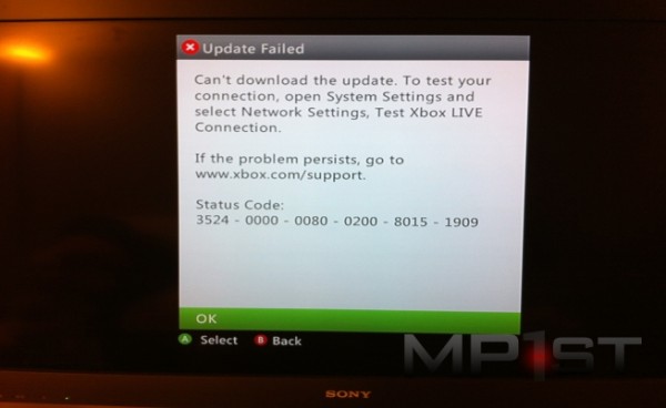 New Xbox Live Update Problems - Suggested Solutions - MP1st