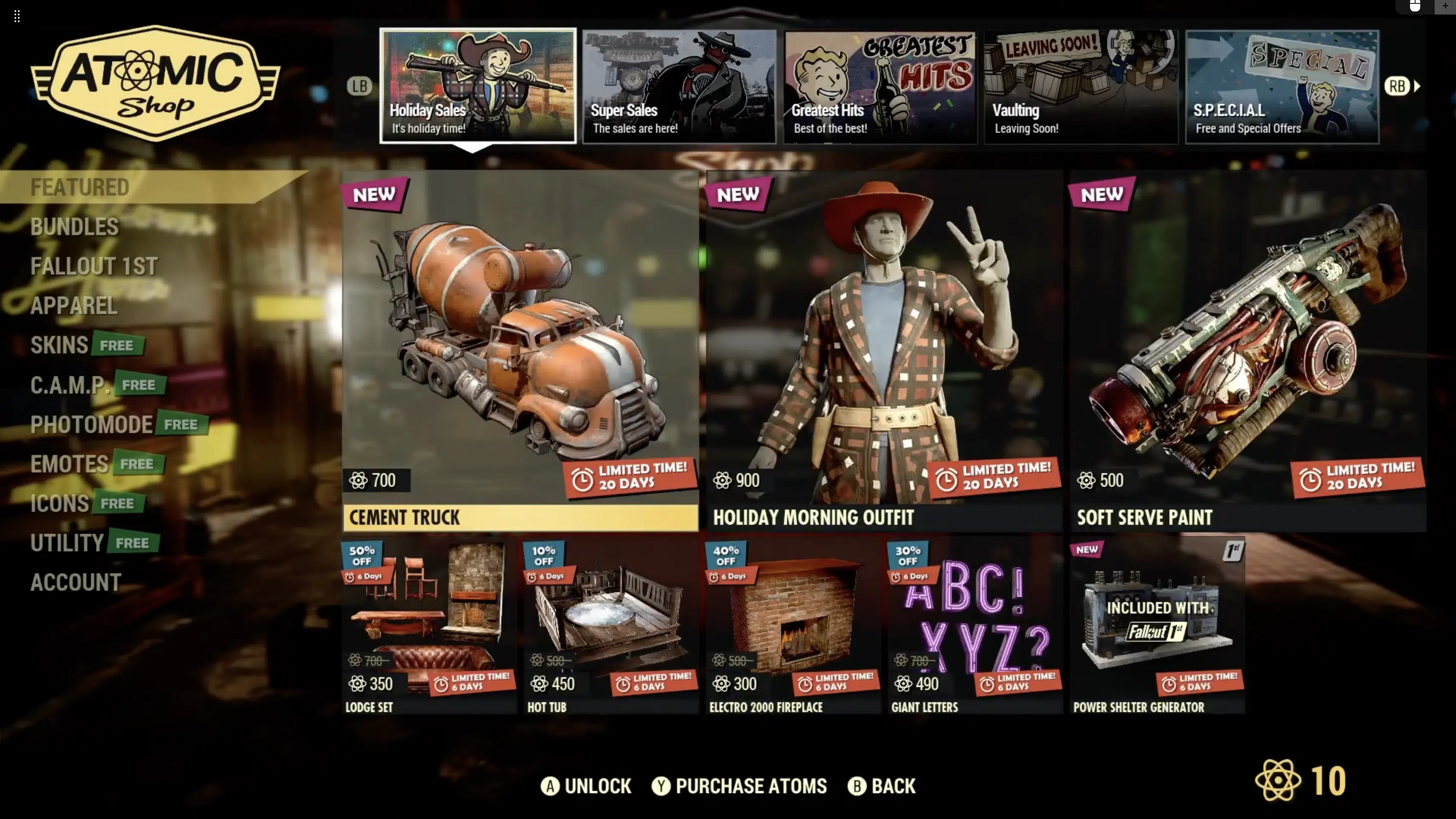 New Fallout 76 Atomic Shop Weekly Update for November 28, 2023