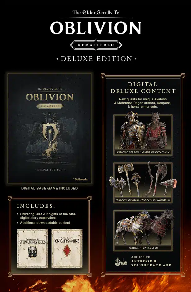 Oblivion Remastered Links, Edition Deluxe Edition, Funkcje, wymagania dotyczące komputera ...